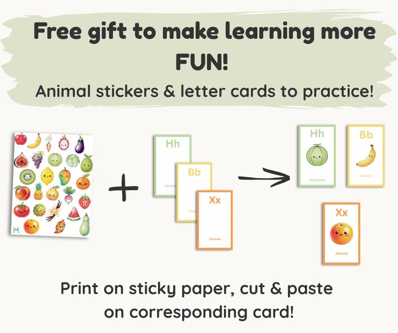 26 Printable Alphabet Flashcards – Fruits and Vegetables A–Z Cards for ...