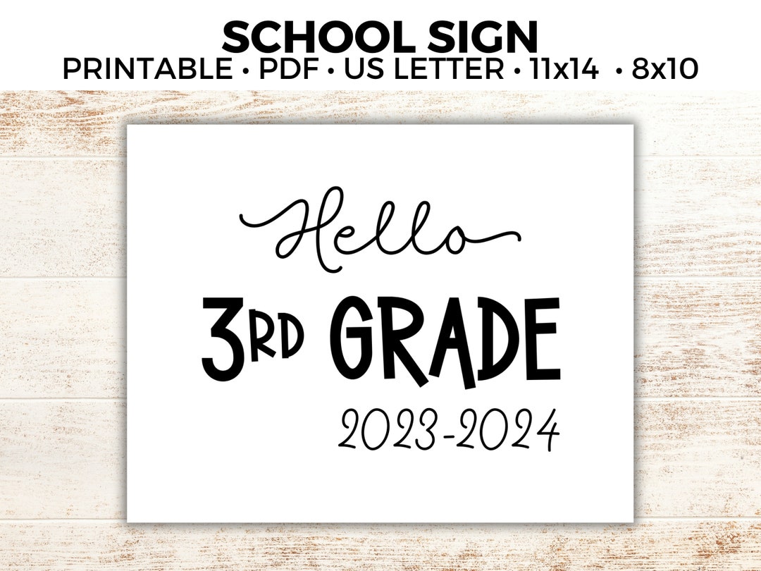 First and Last Day of School Sign Hello & Goodbye 3rd Grade - Etsy