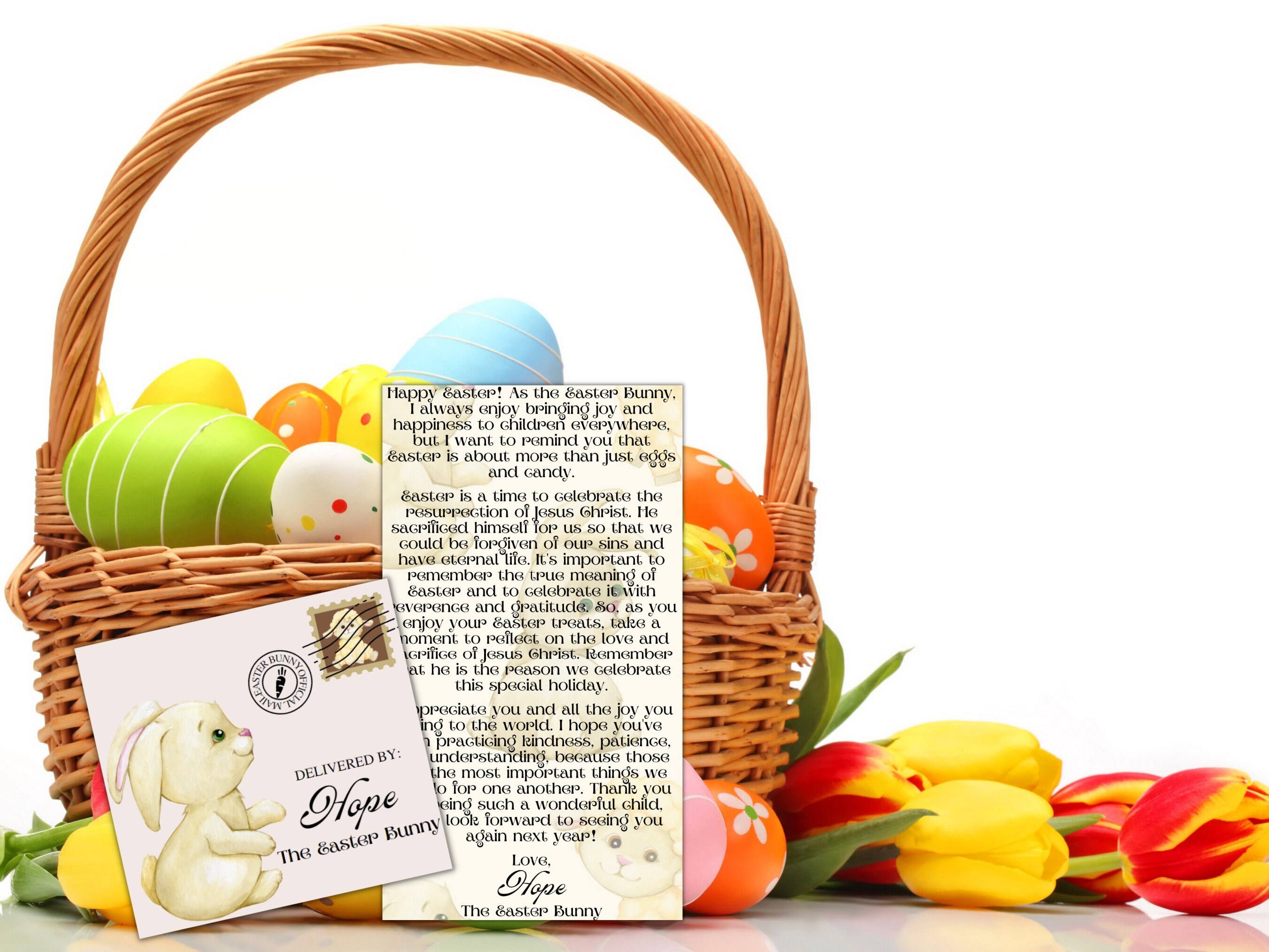 Mini Christian Easter Bunny Letter, Easter Bunny Letter, Christian ...