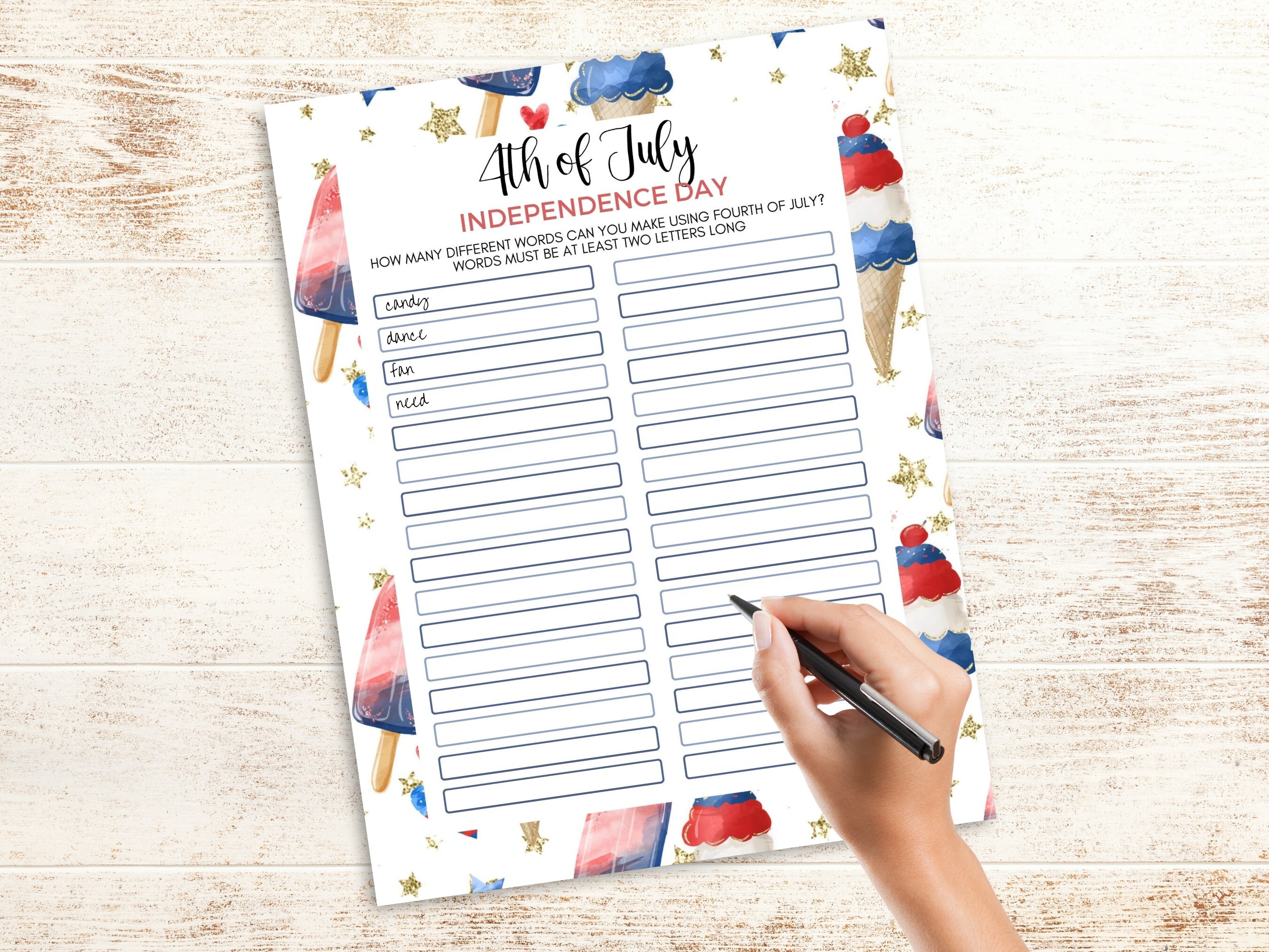 4th of July Printable Bundle, 4th of July 6 Page Activities Bundle, 4th ...