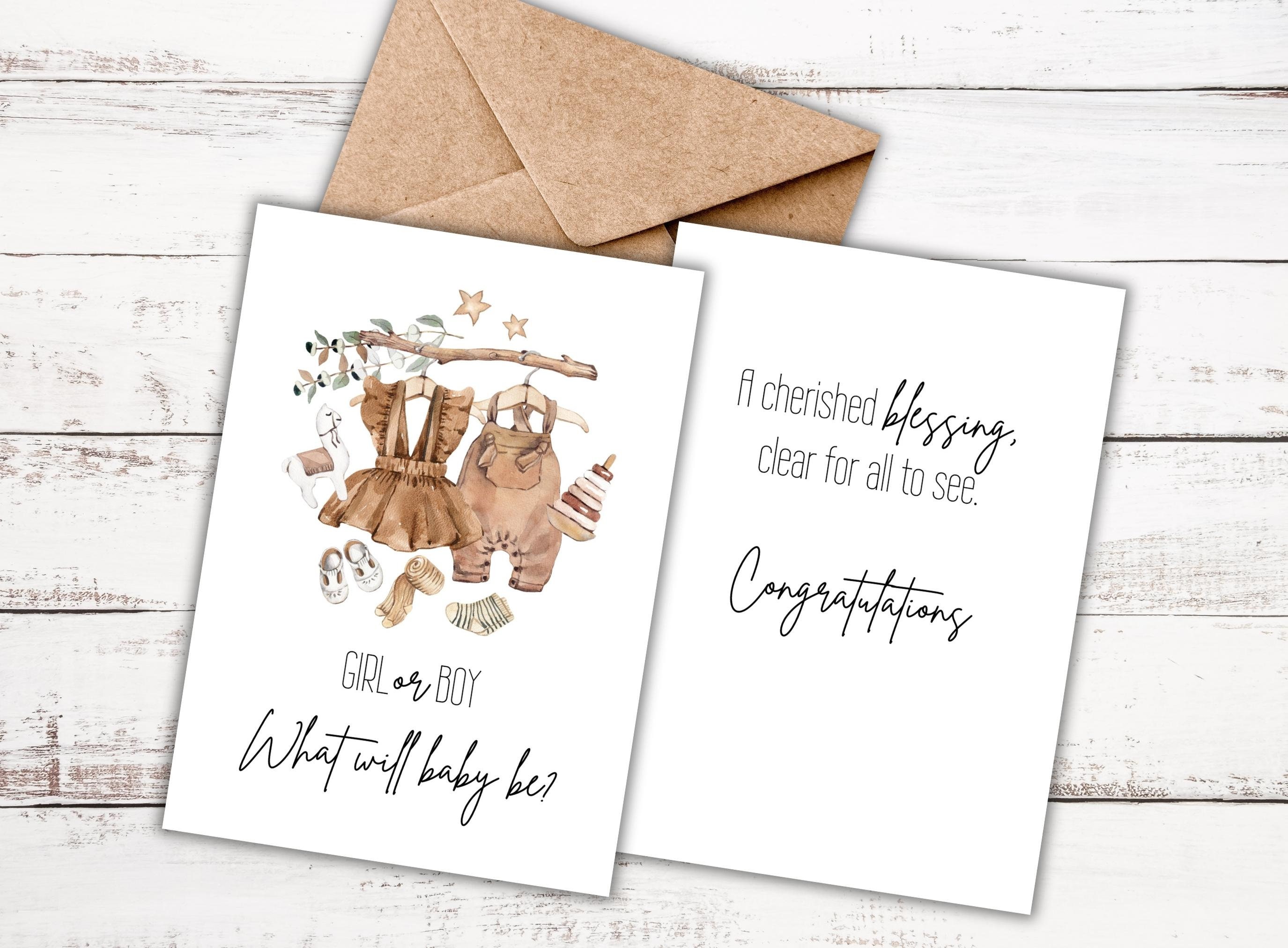 Gender Reveal Greeting Card - Etsy