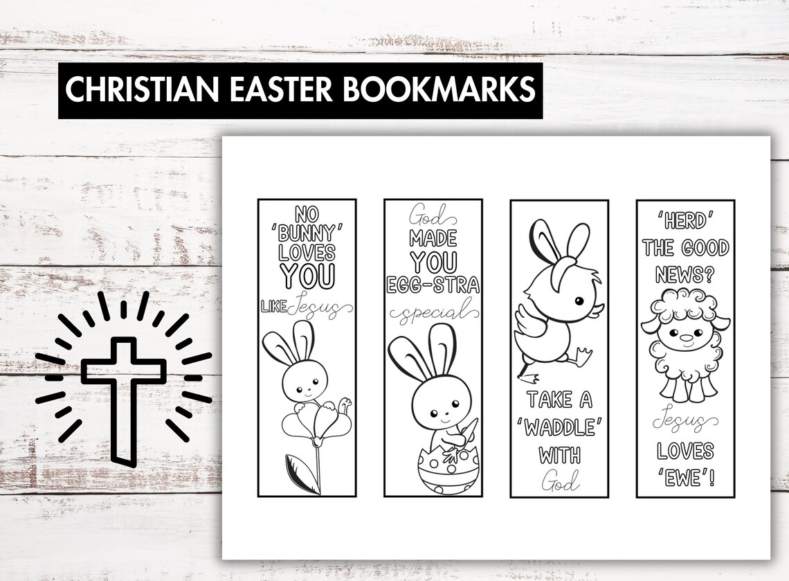 Christian Easter Coloring Bookmark - Etsy