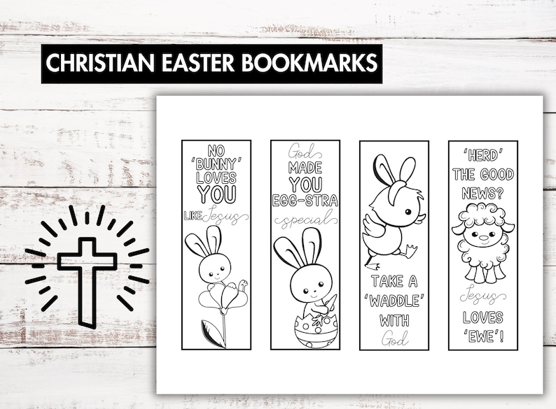 Christian Easter Coloring Bookmark - Etsy