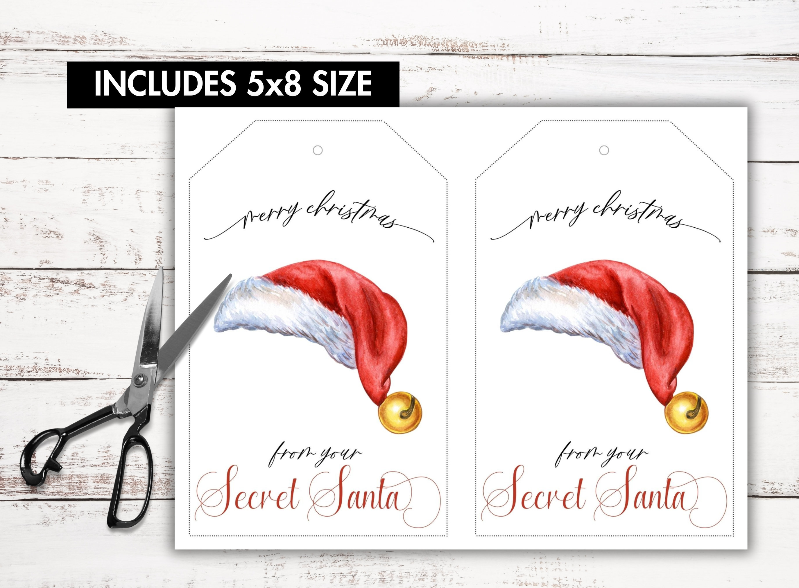 Secret Santa Gift Tags Printable - Etsy