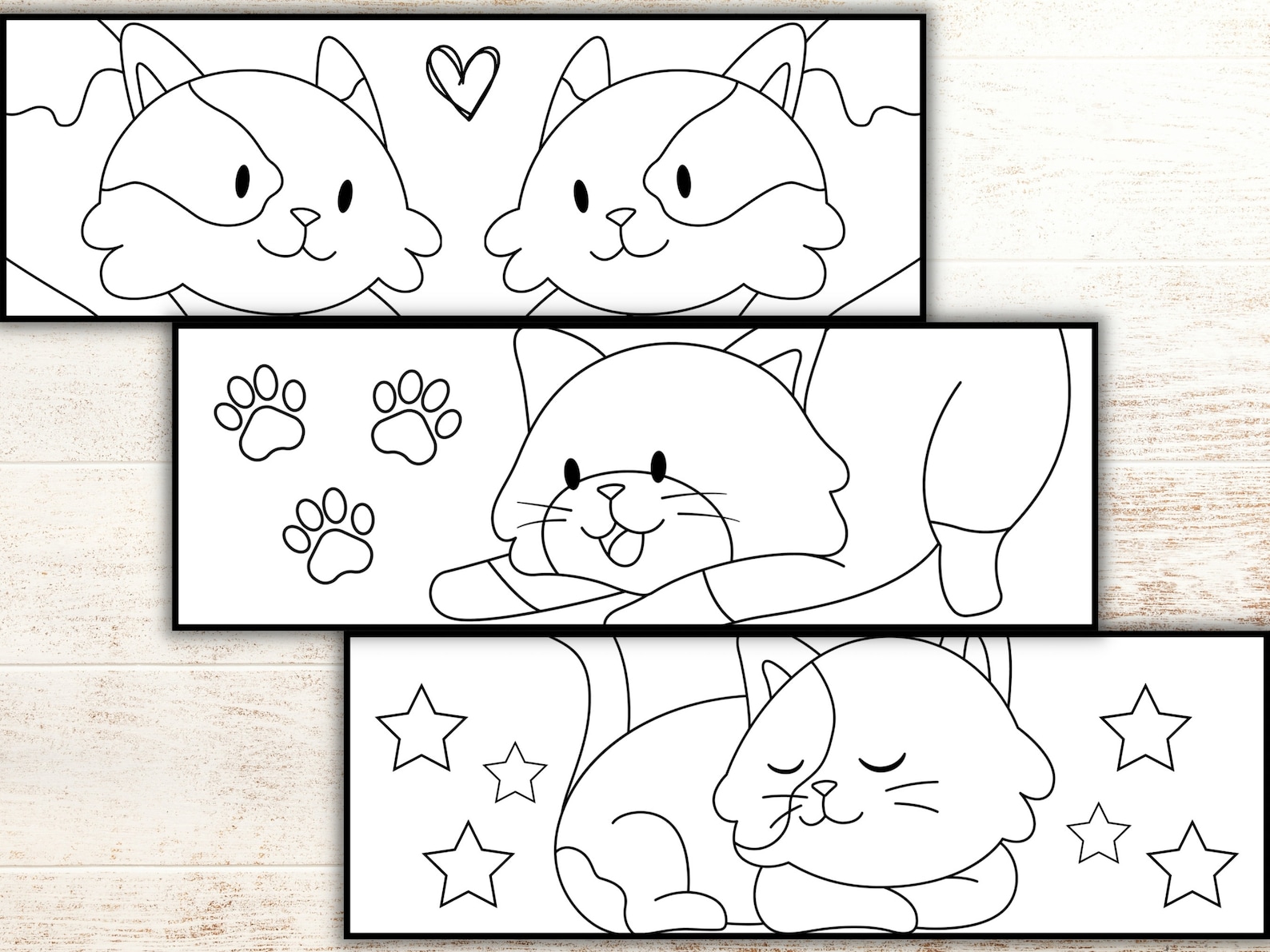 Cat Bookmark, Cat Coloring Bookmarks, DIY Bookmarks, Cat Lovers, Book ...