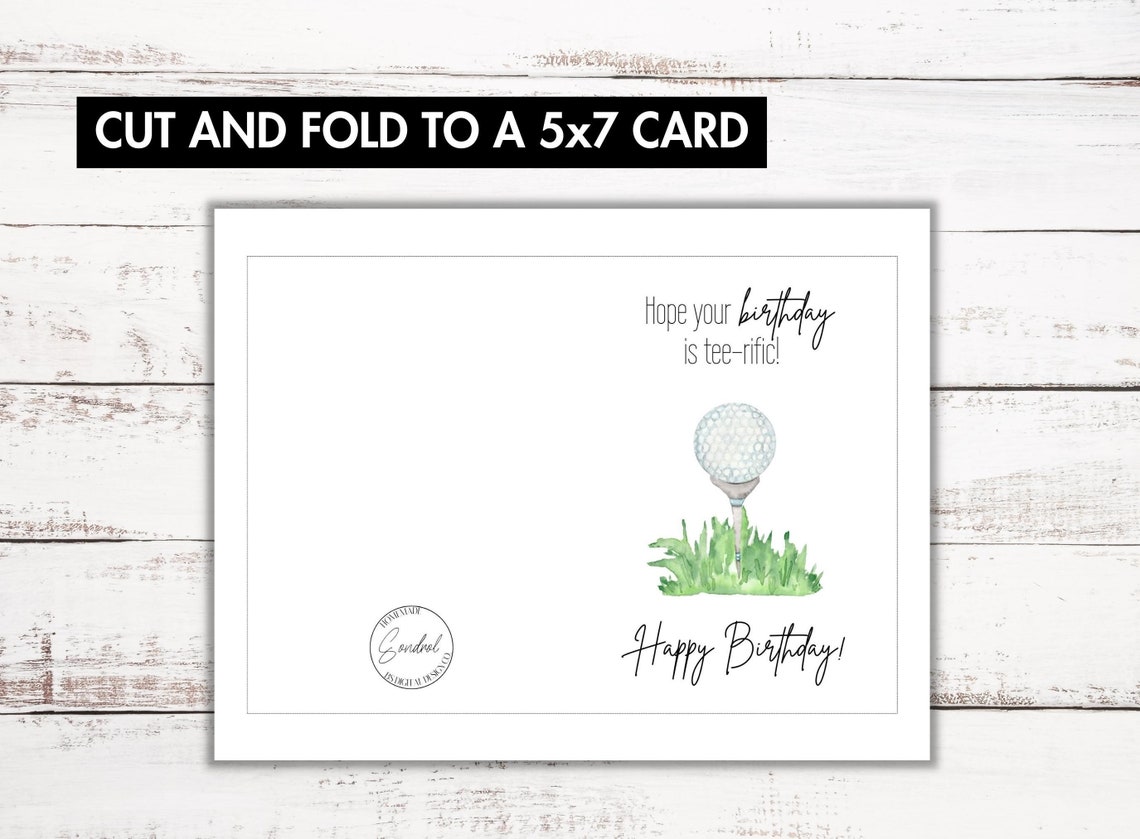 Golf Birthday Card Printable - Etsy