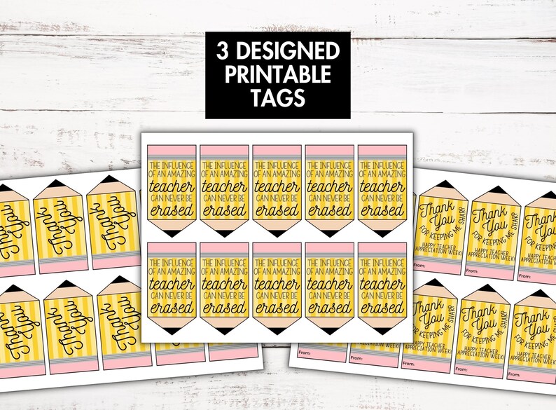 Teacher Appreciation Printable Tags, Thank You Gift Tags Printable ...