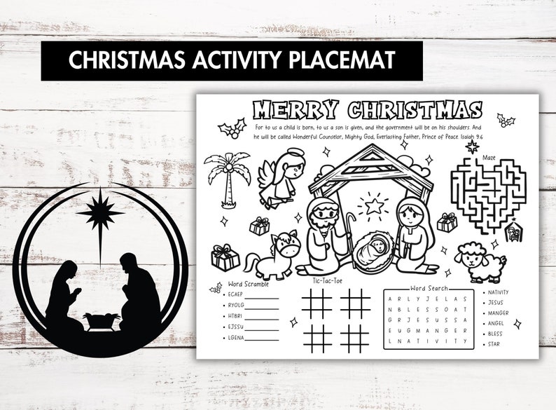 Christmas Nativity Activity Placemat - Etsy