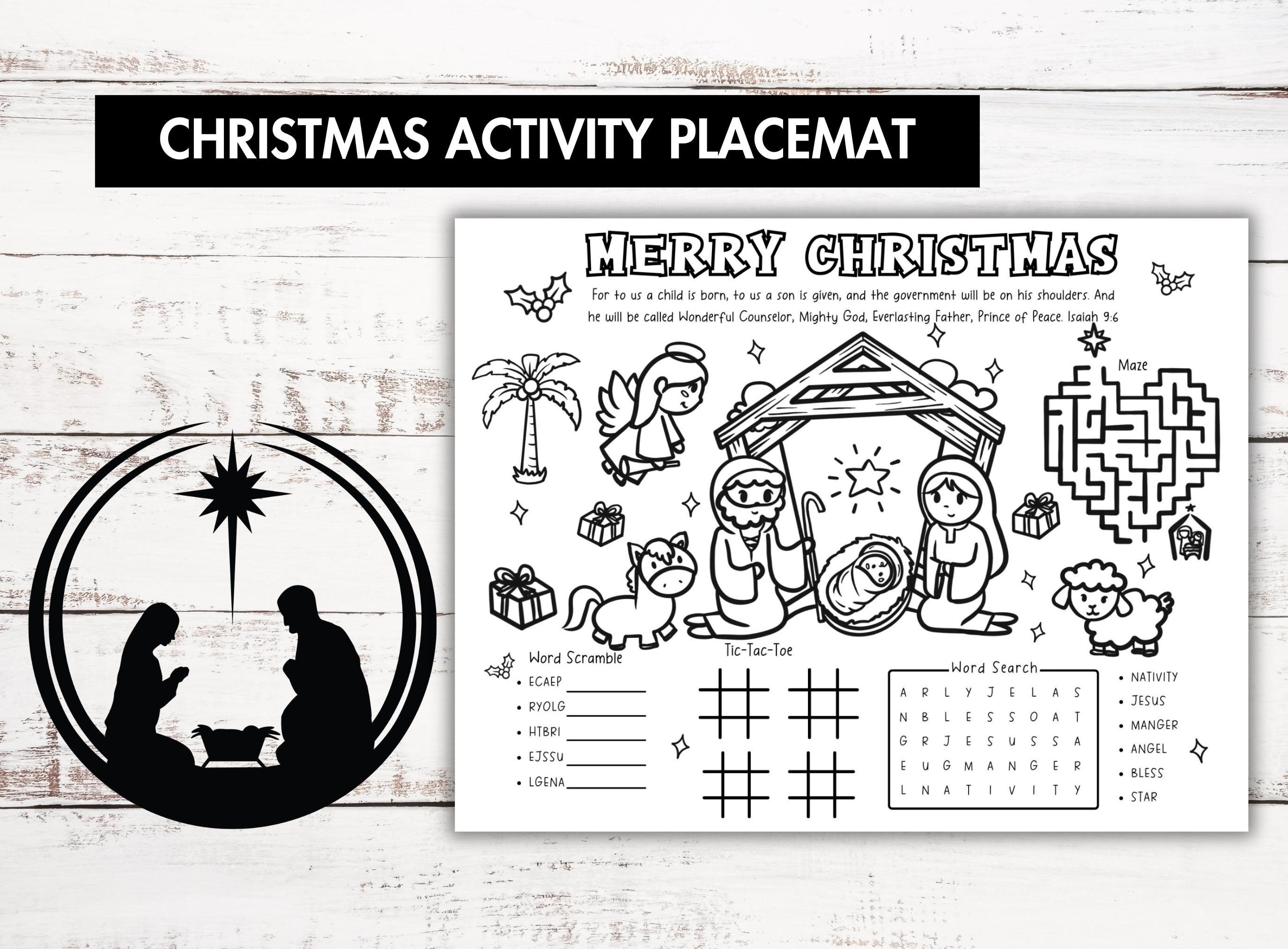 Christmas Nativity Activity Placemat - Etsy