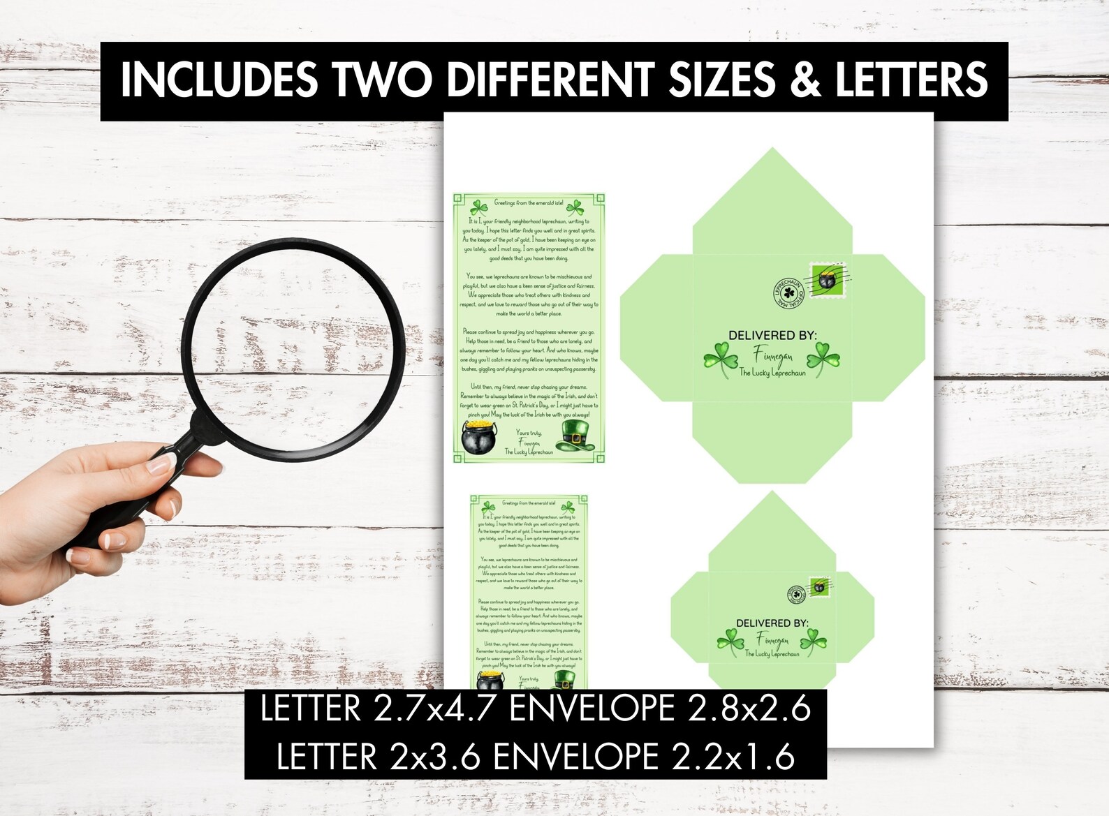 Mini Leprechaun Letter, St Patrick's Day Letter, 2 Mini Letters, St ...