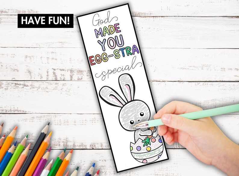 Christian Easter Coloring Bookmark - Etsy