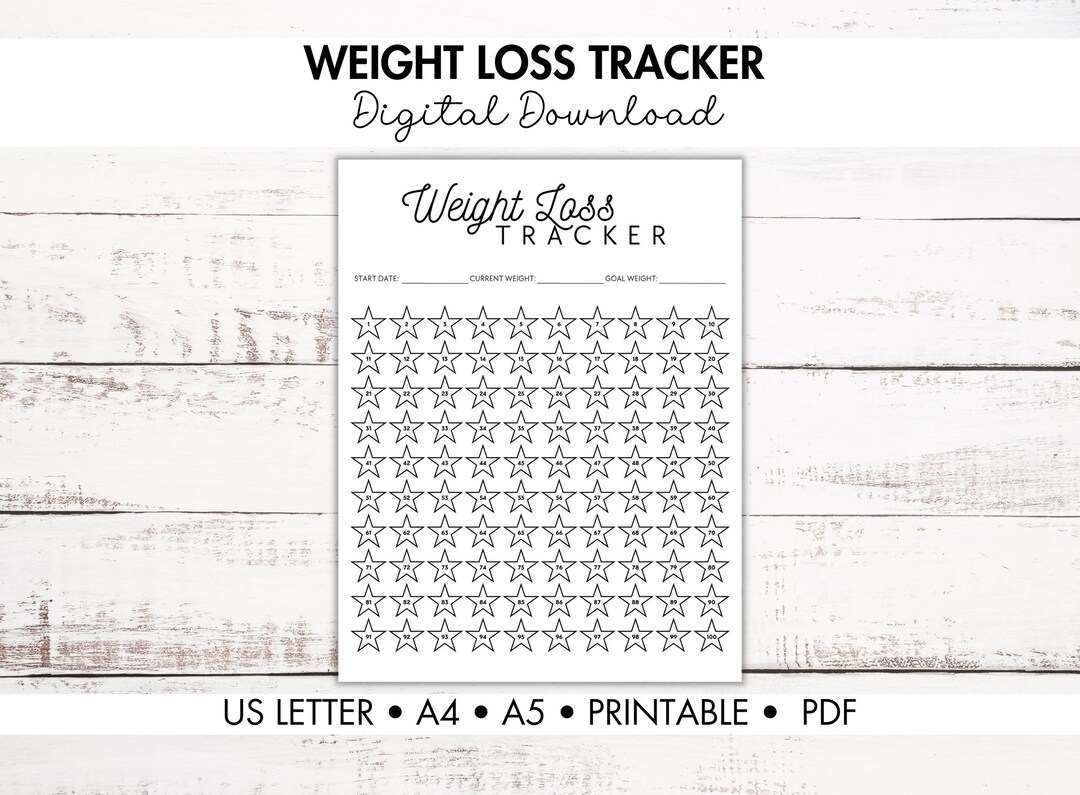 Weight Loss Tracker, Easy to Use, Simple Design, up to 100 Pounds ...