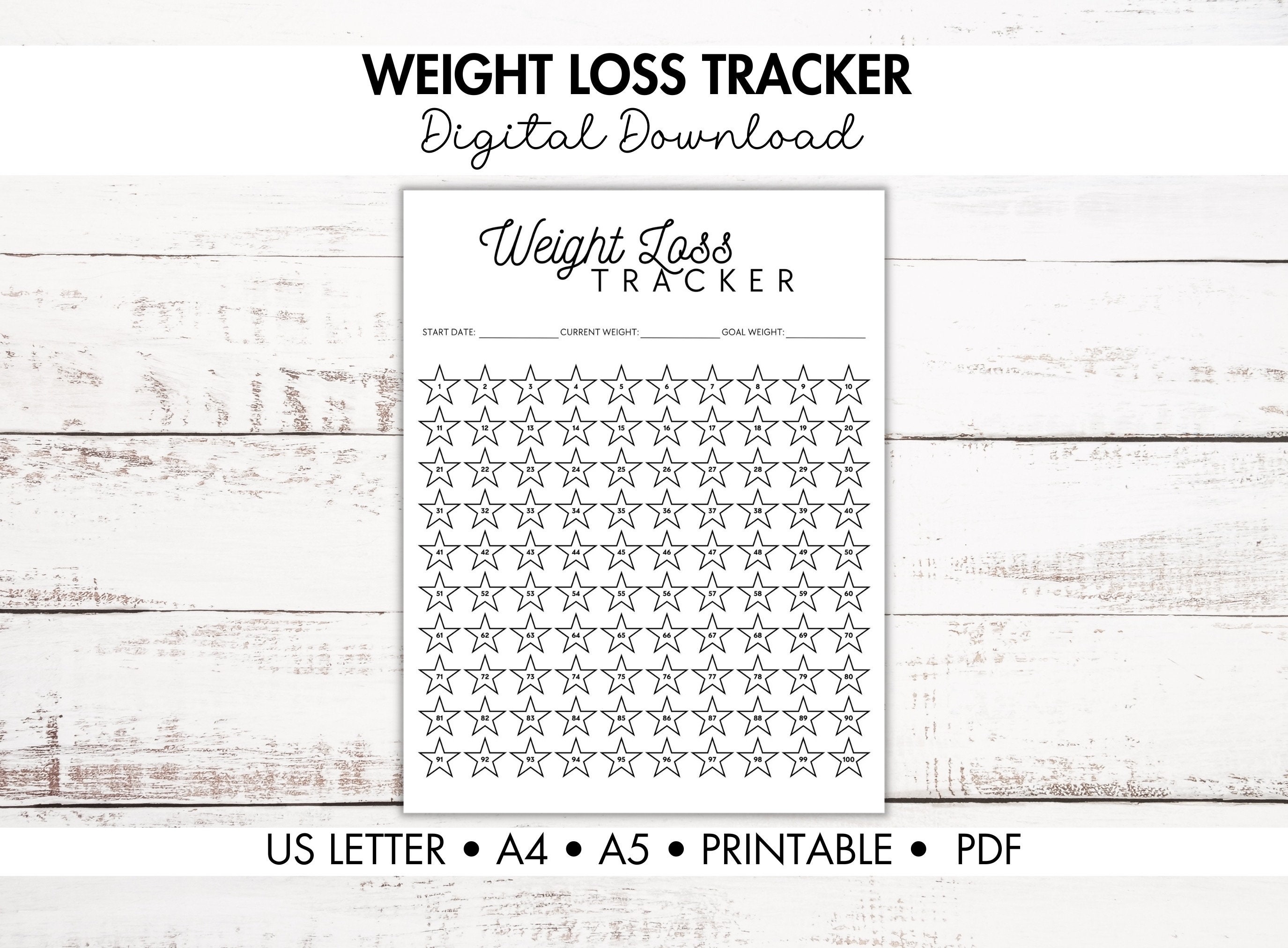 Weight Loss Tracker, Easy to Use, Simple Design, up to 100 Pounds ...