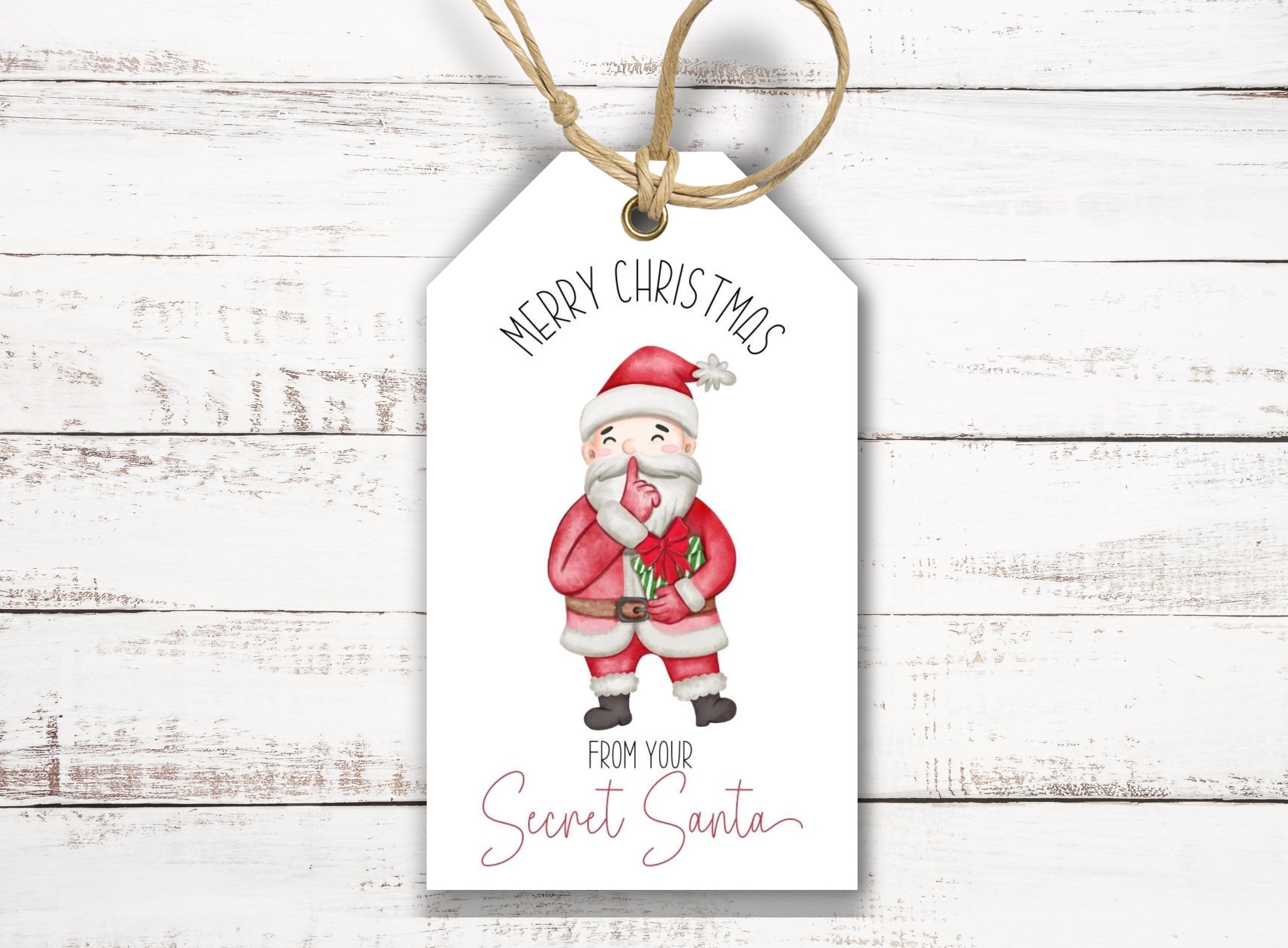 Secret Santa Gift Tags Printable - Etsy