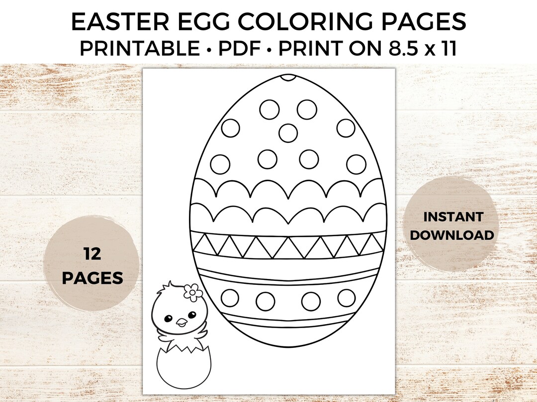 Easter Egg Coloring Pages, Easter Party Activity for Kids, Easter ...