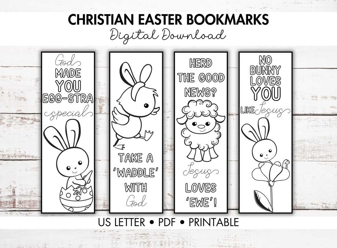 Christian Easter Coloring Bookmark - Etsy