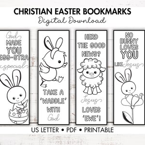 Christian Easter Coloring Bookmark - Etsy