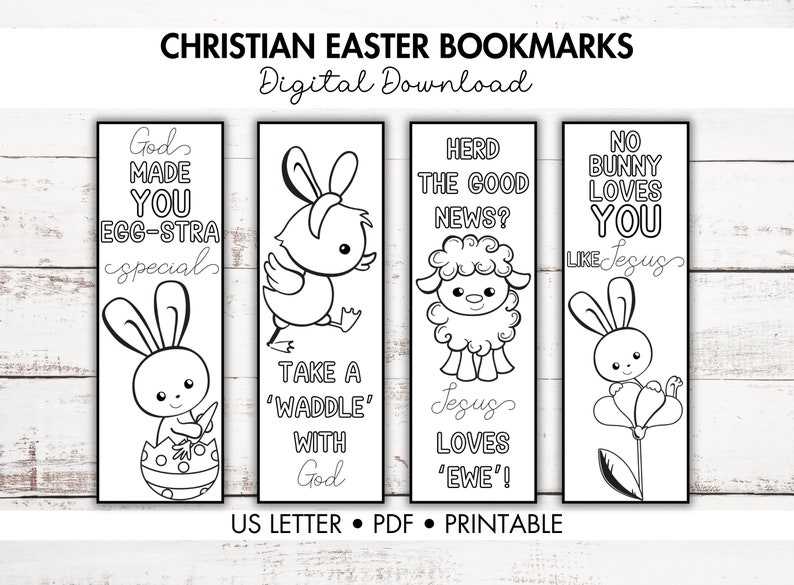 Christian Easter Coloring Bookmark - Etsy