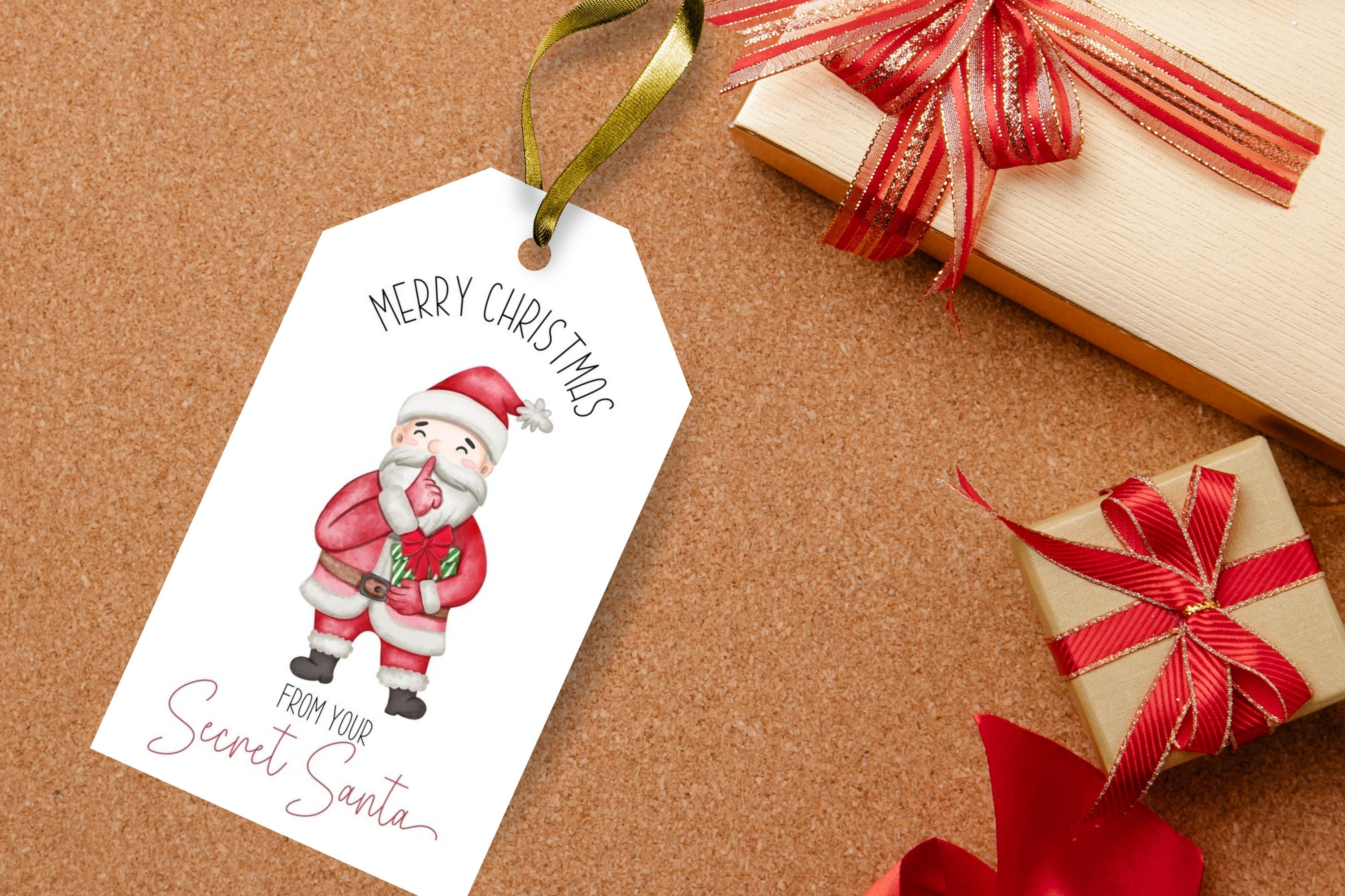 Secret Santa Gift Tags Printable - Etsy