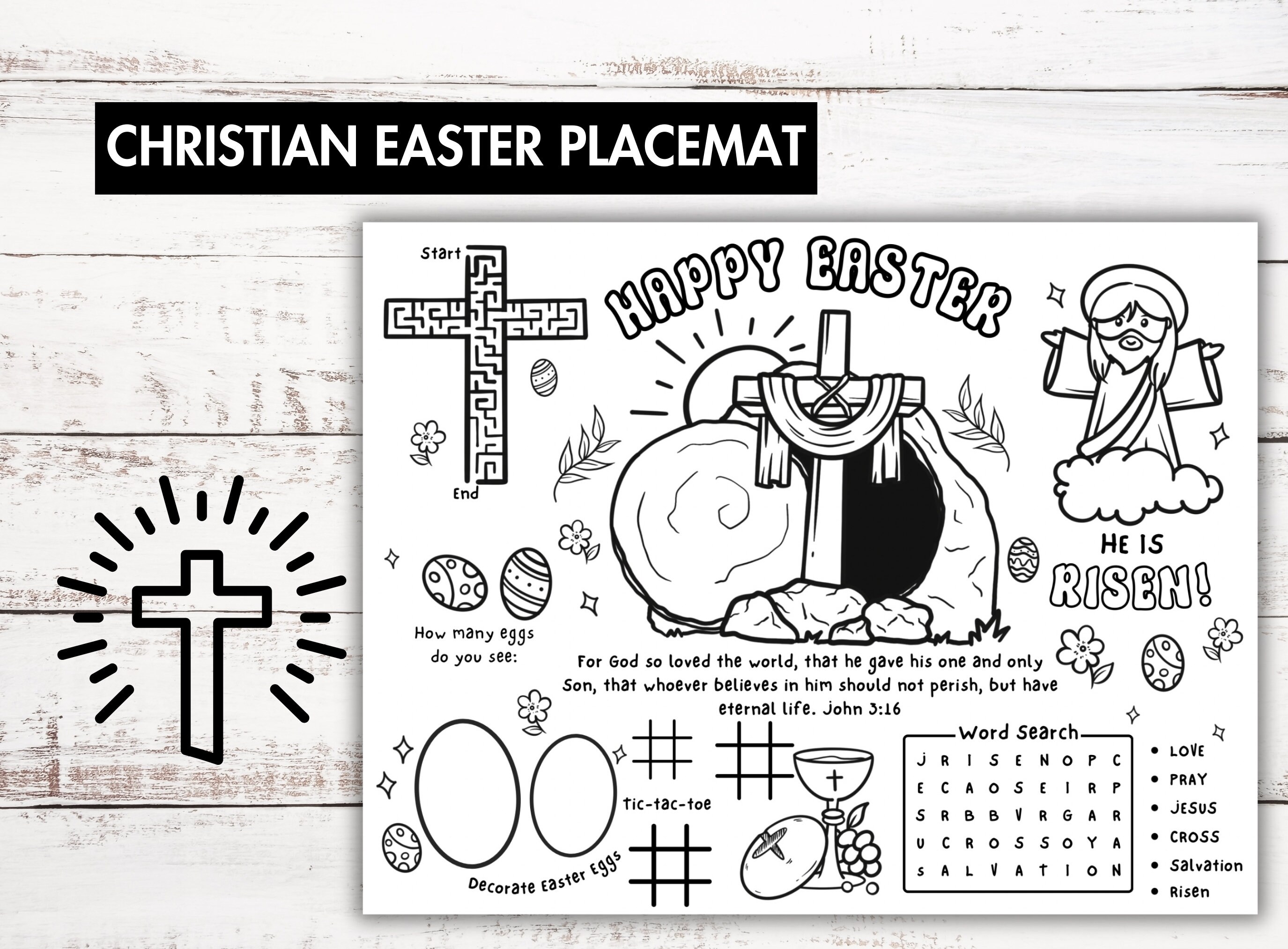 Printable Christian Easter Activity Pages, Church Activity for Kids ...