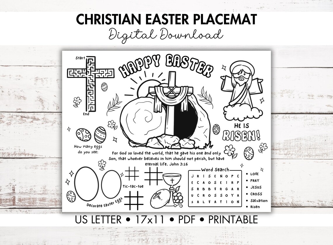 Christian Easter Placemat - Etsy