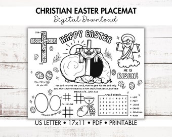 Printable Easter Activity Placemat / Digital Download Printable Easter ...