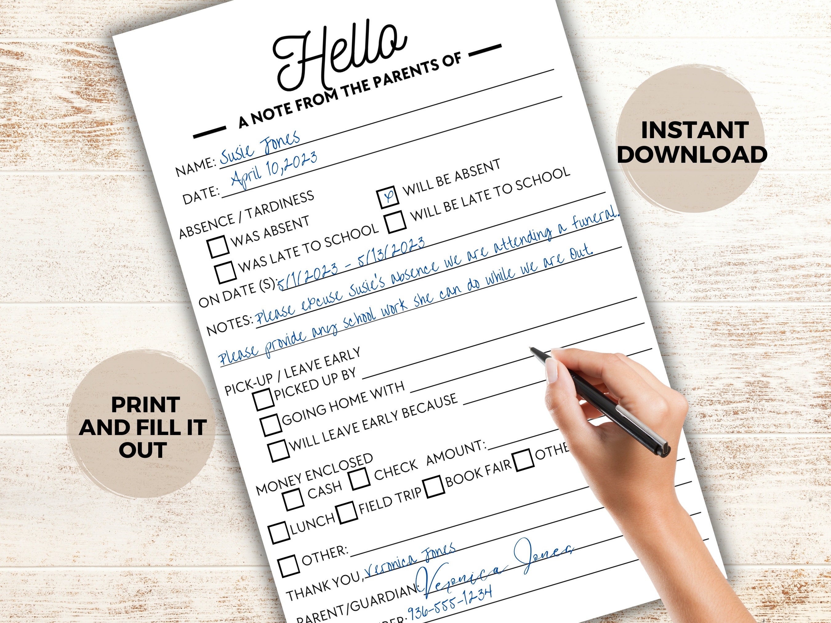 School Note From Home, School Excuse Note, Printable School Notes, Note ...