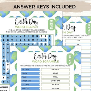Earth Day Game Bundle, Earth Day Printable Game for Kids & Adults ...