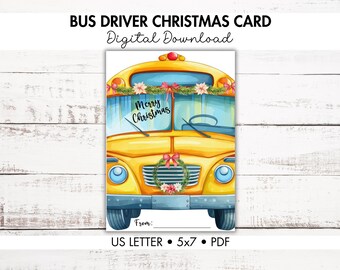 Bus Driver Christmas Gift, Bus Driver Appreciation Gifts PRINTABLE ...