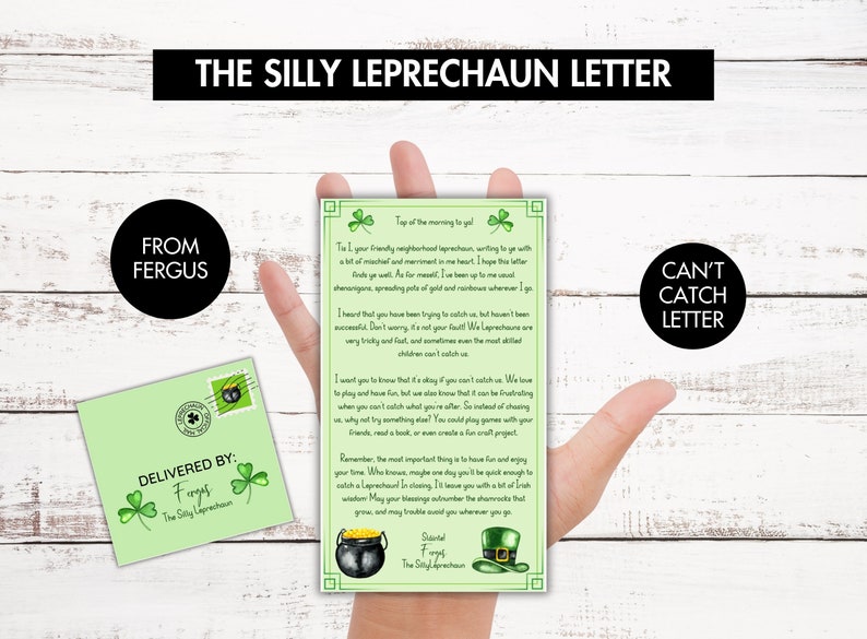 Mini Leprechaun Letter, St Patrick's Day Letter, 2 Mini Letters, St ...