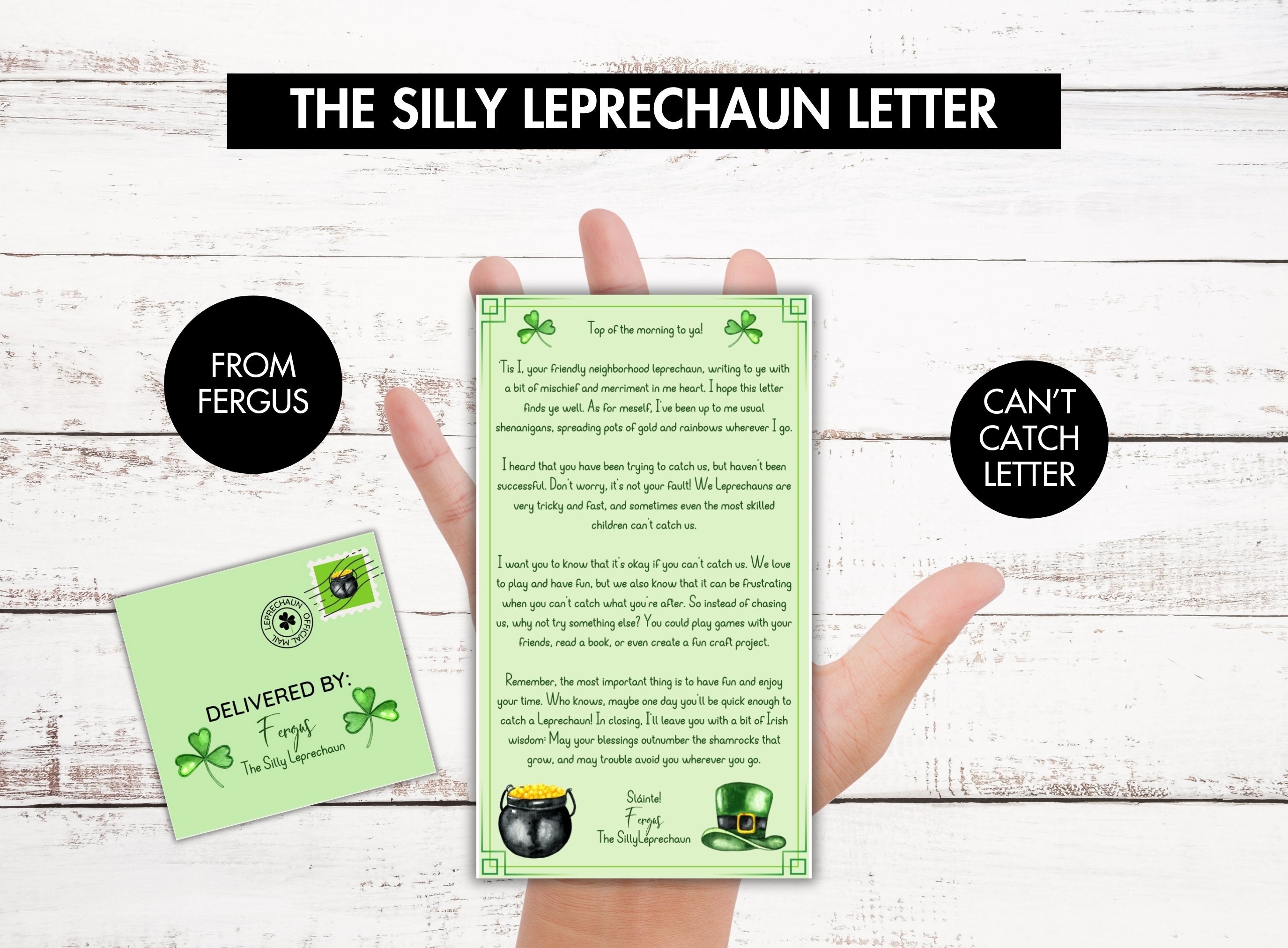 Mini Leprechaun Letter, St Patrick's Day Letter, 2 Mini Letters, St ...