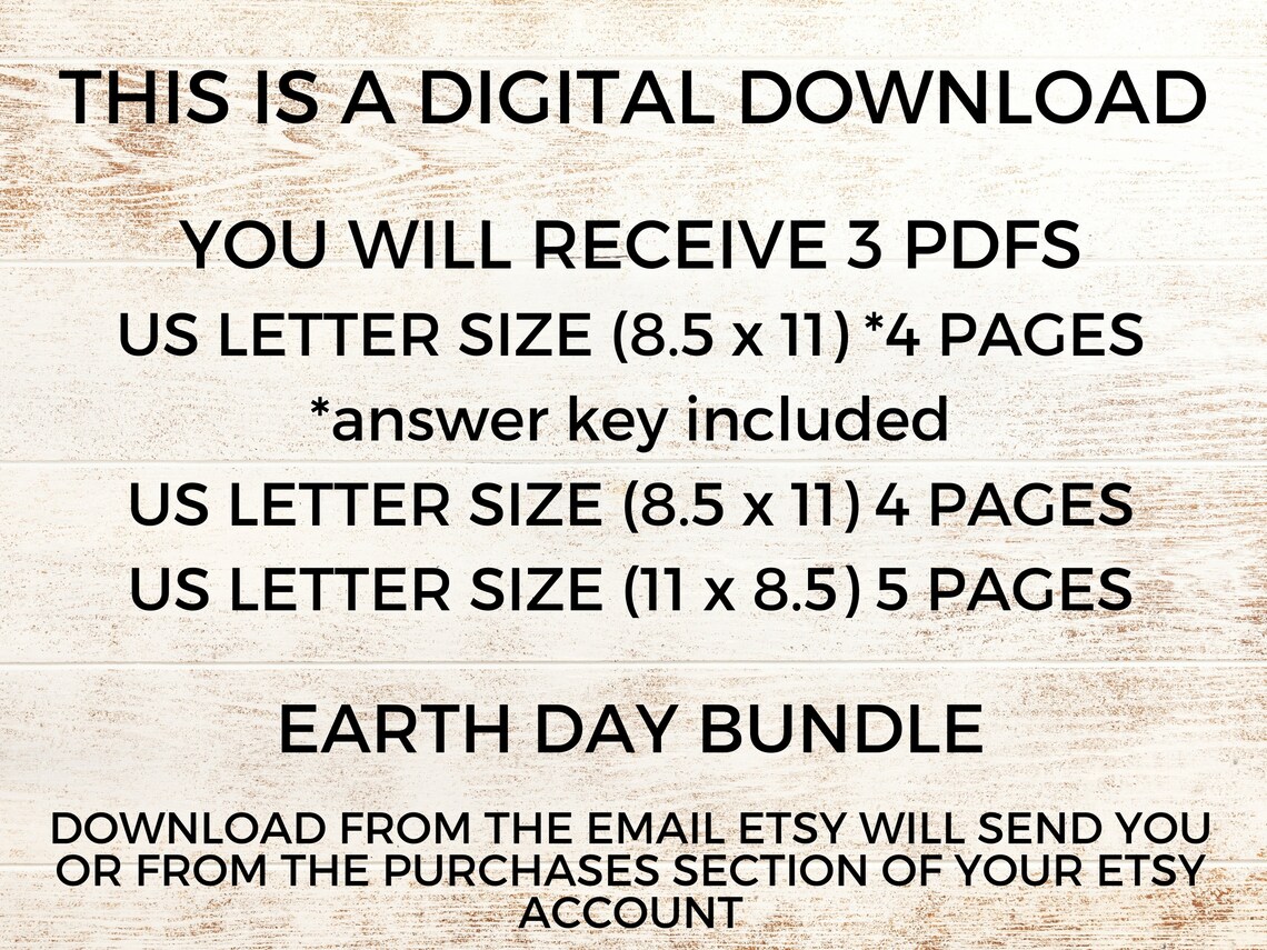 Earth Day Game Bundle, Earth Day Printable Game for Kids & Adults ...