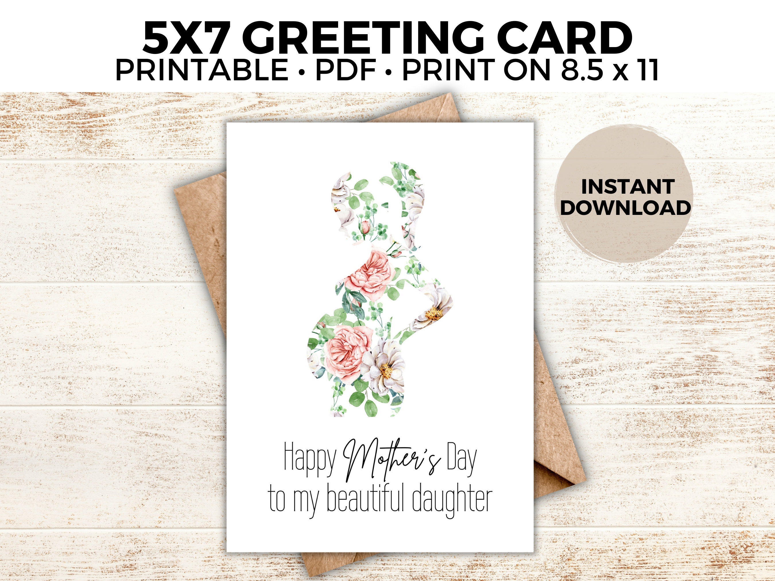 Daughter Mom To Be Mothers Day Card Daughter Pregnant Pdf