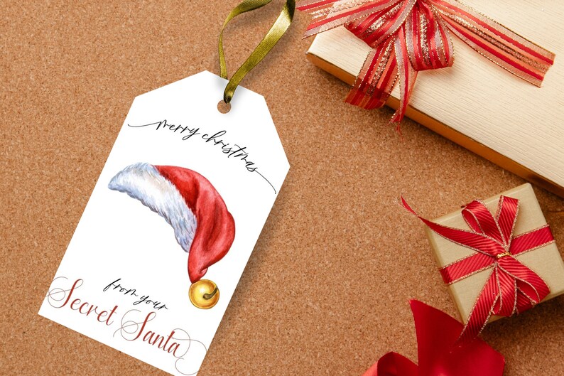 Secret Santa Gift Tags Printable - Etsy