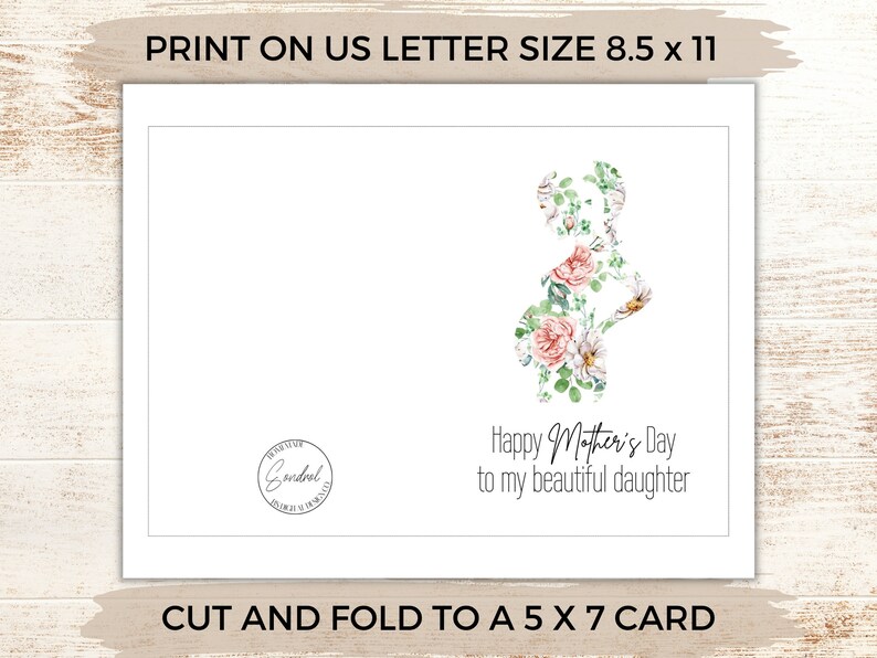 Daughter Mom to Be Mother's Day Card, Daughter Pregnant, PDF ...