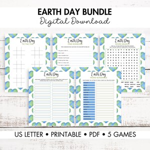 Earth Day Game Bundle, Earth Day Printable Game for Kids & Adults ...