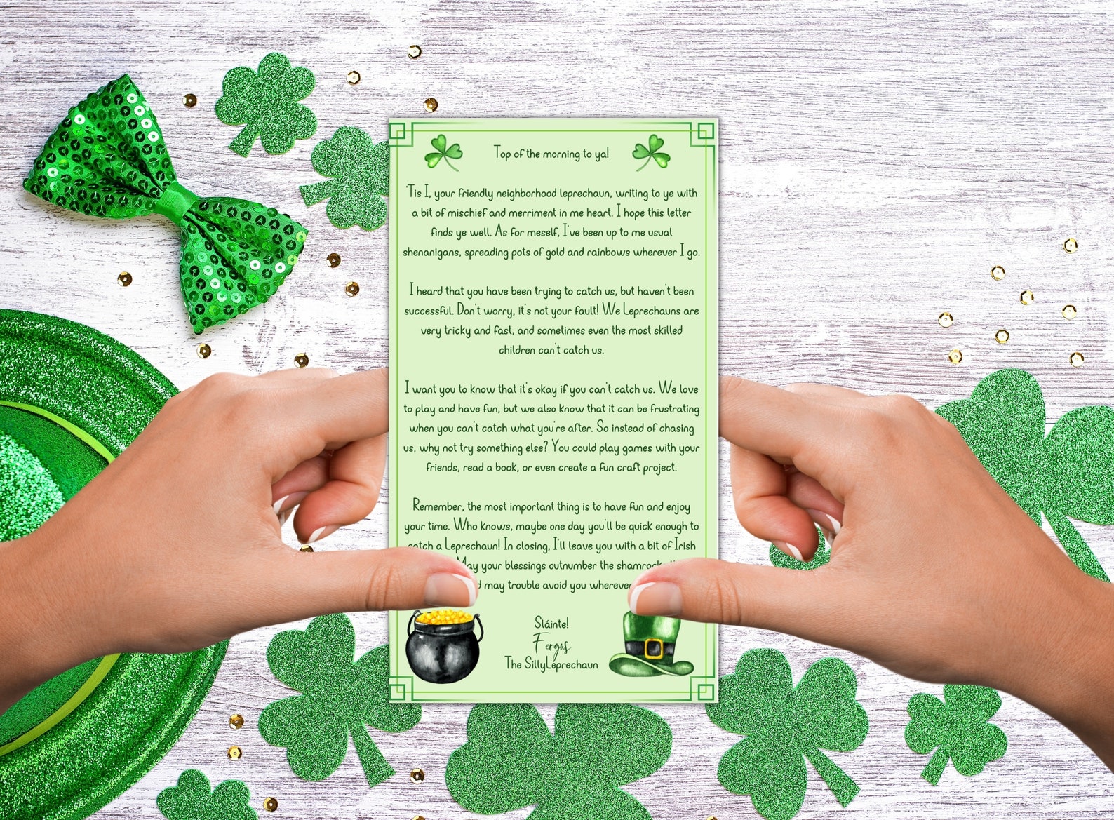 Mini Leprechaun Letter, St Patrick's Day Letter, 2 Mini Letters, St ...