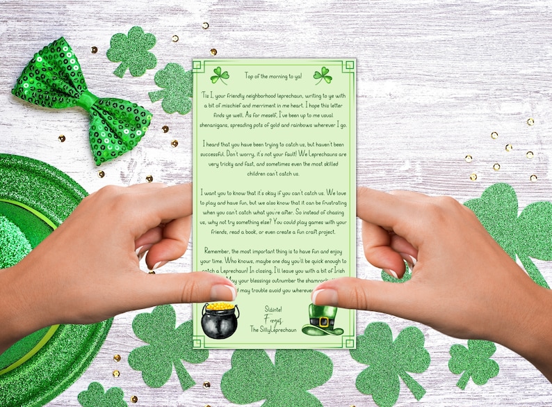Mini Leprechaun Letter, St Patrick's Day Letter, 2 Mini Letters, St Patrick's Day Kid Games ...