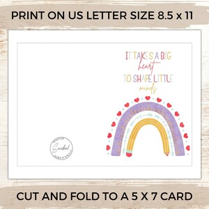 End of Year, Teacher Appreciation Greeting Card, Watercolor Teacher ...