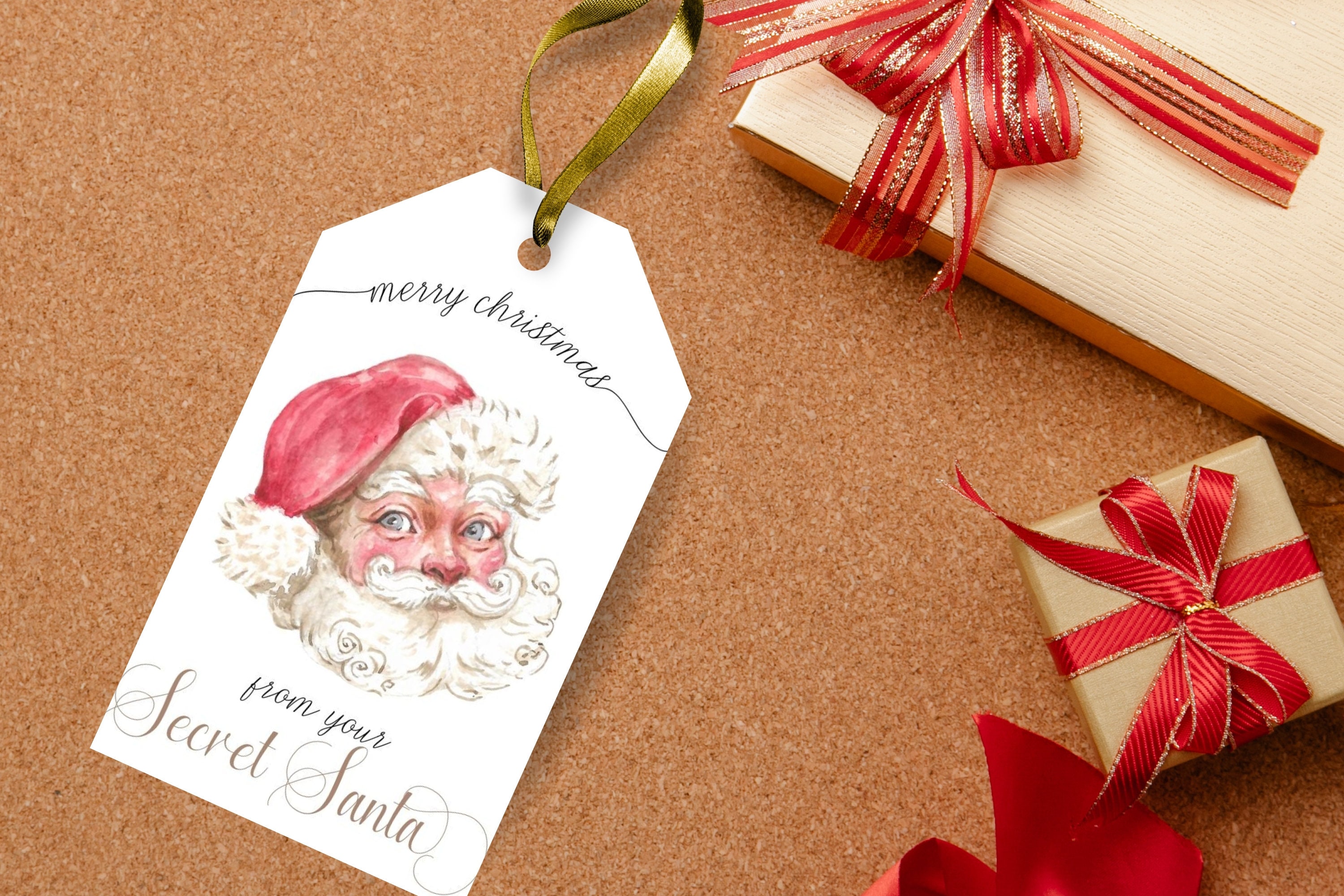 Secret Santa Gift Tags Printable - Etsy