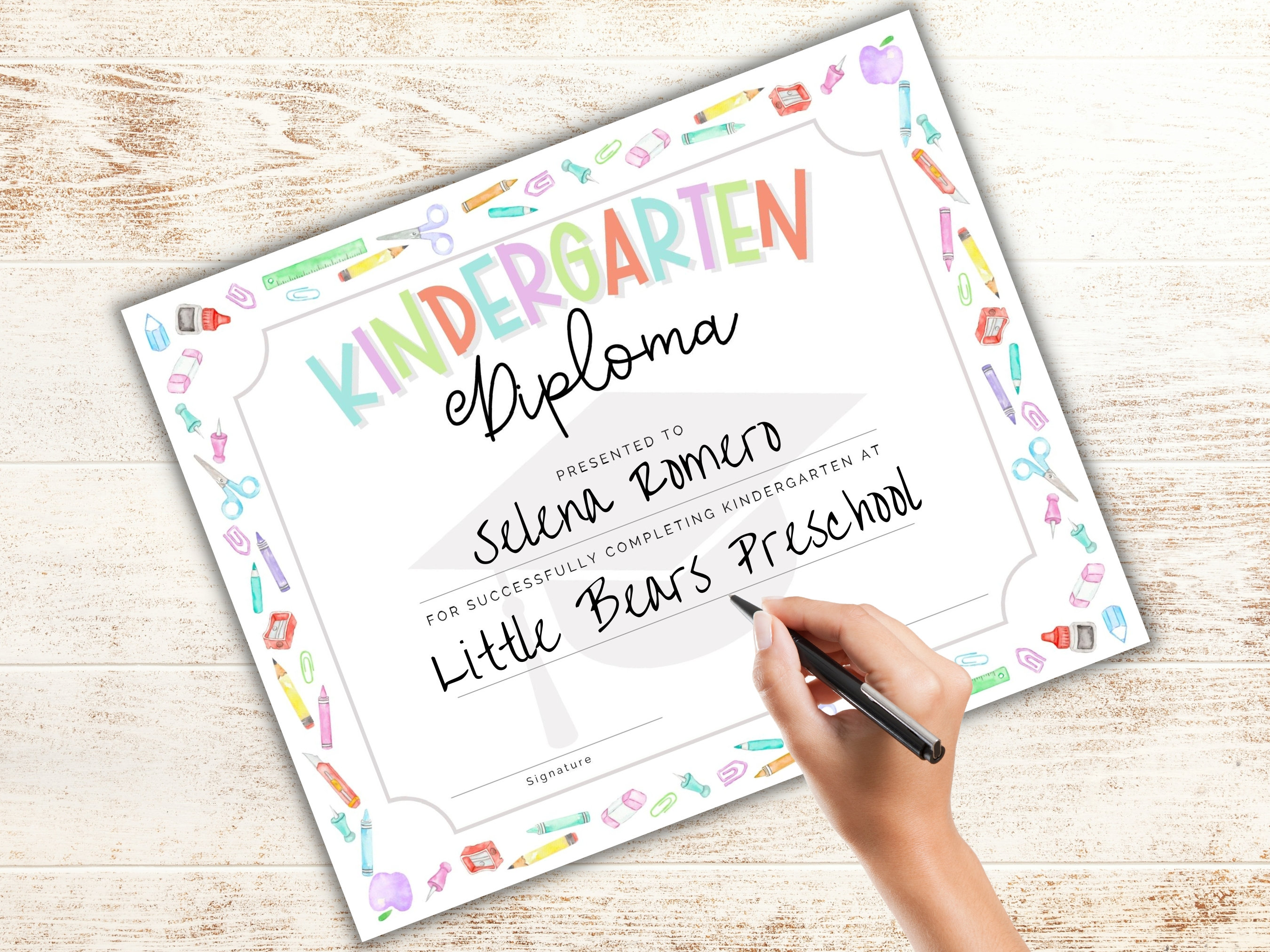 Fillable Kindergarten Diploma, Kindergarten Graduation, Kindergarten ...