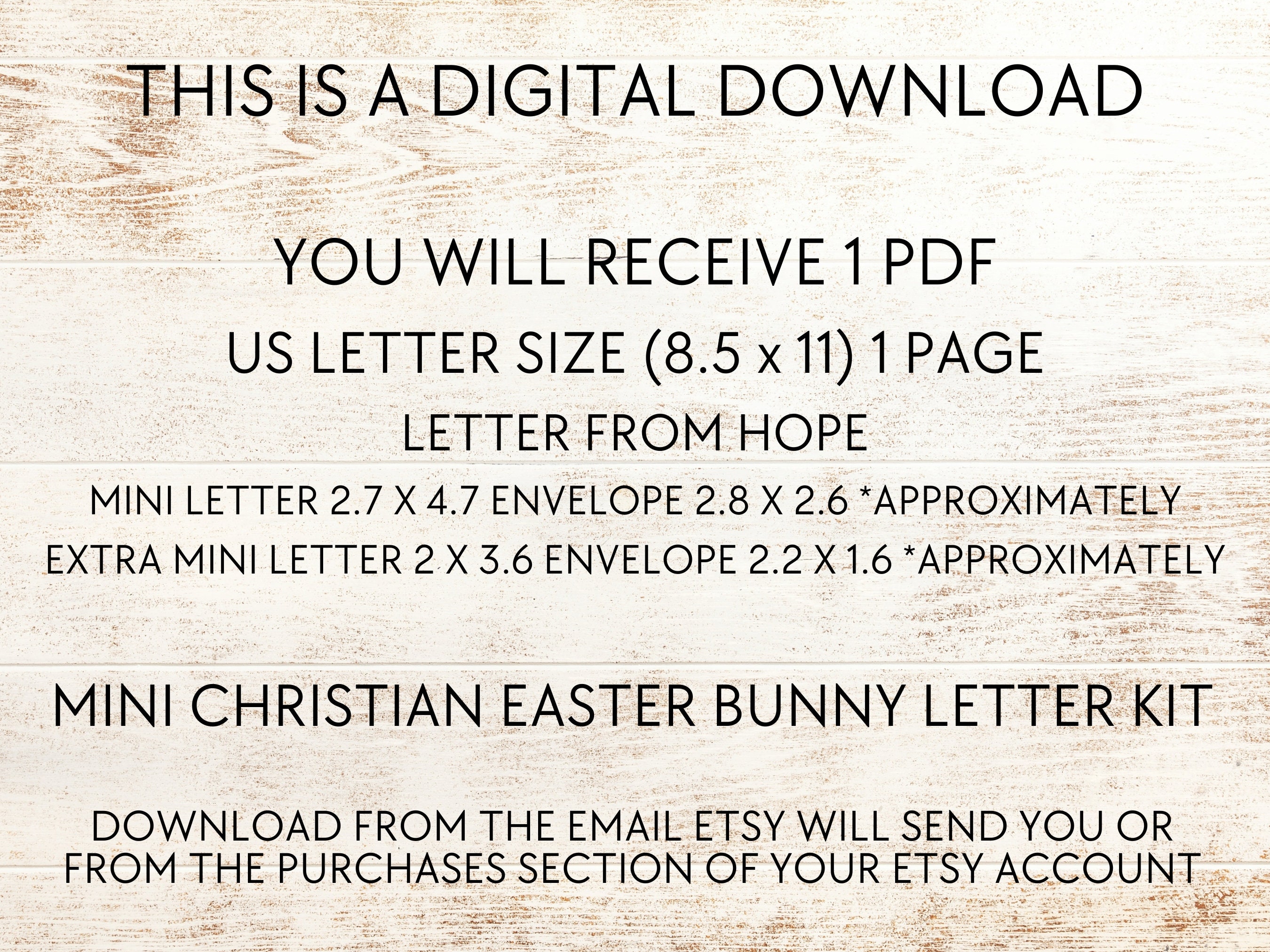 Mini Christian Easter Bunny Letter, Easter Bunny Letter, Christian ...
