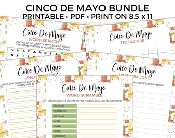 Cinco De Mayo Printable Game Bundle Fun Educational - Etsy