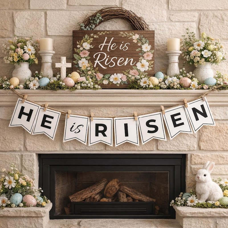 He is Risen Banner - Etsy
