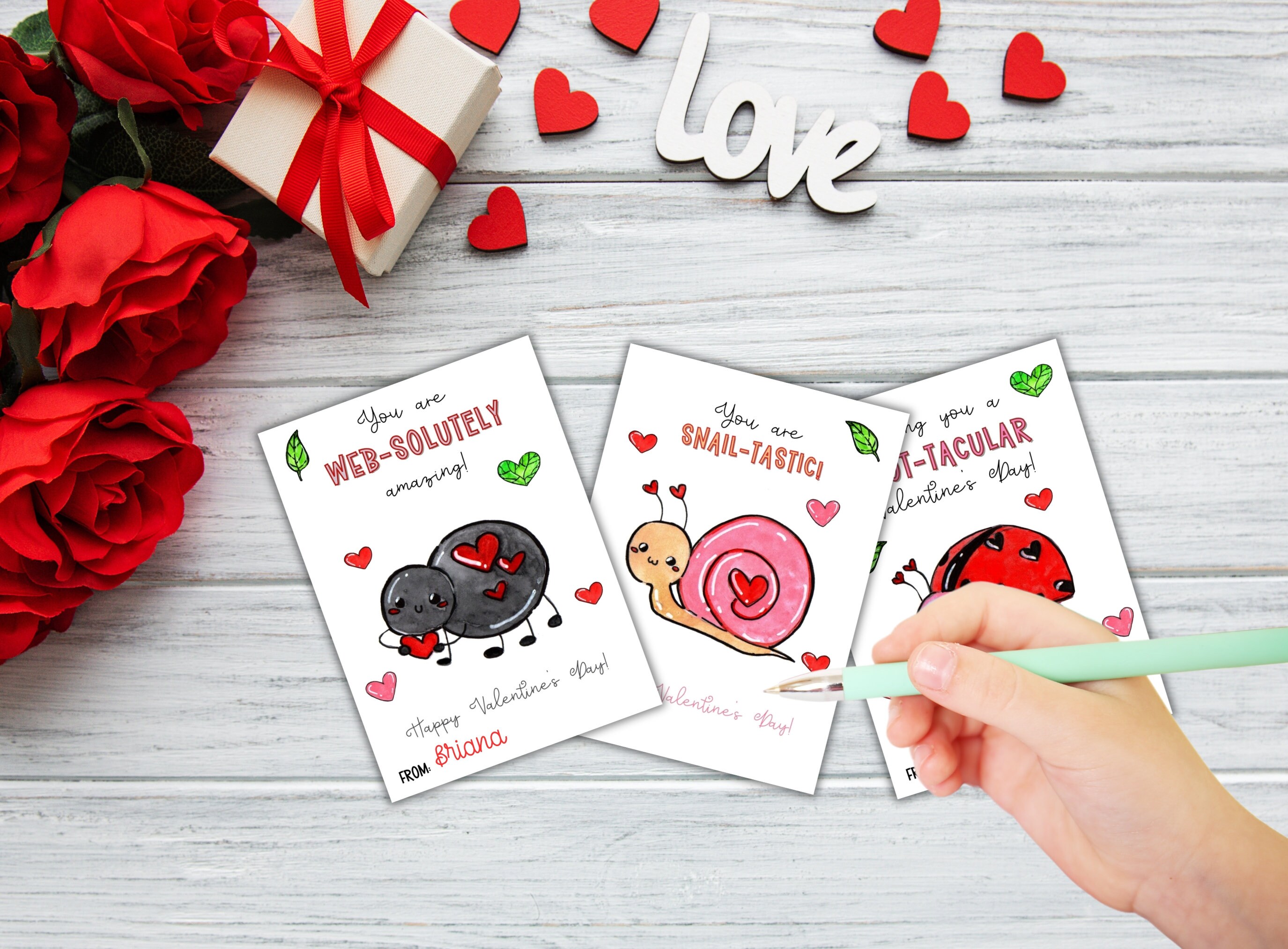 Printable Love Bug Valentines Personalized - Etsy