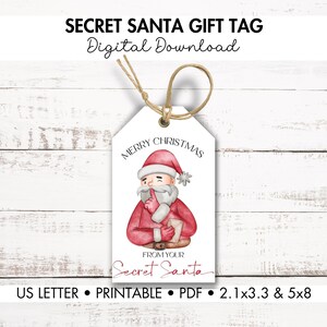 Secret Santa Gift Tags Printable - Etsy