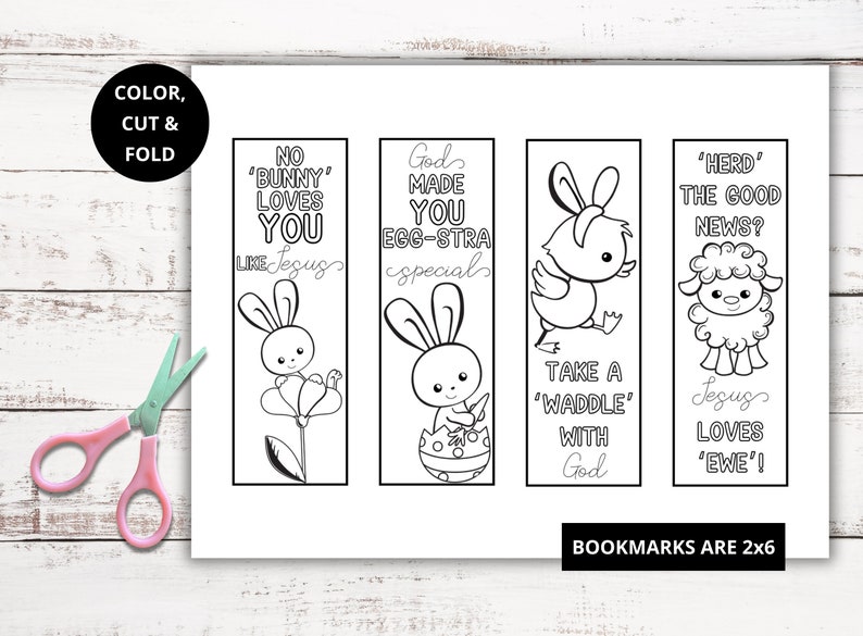 Christian Easter Coloring Bookmark - Etsy
