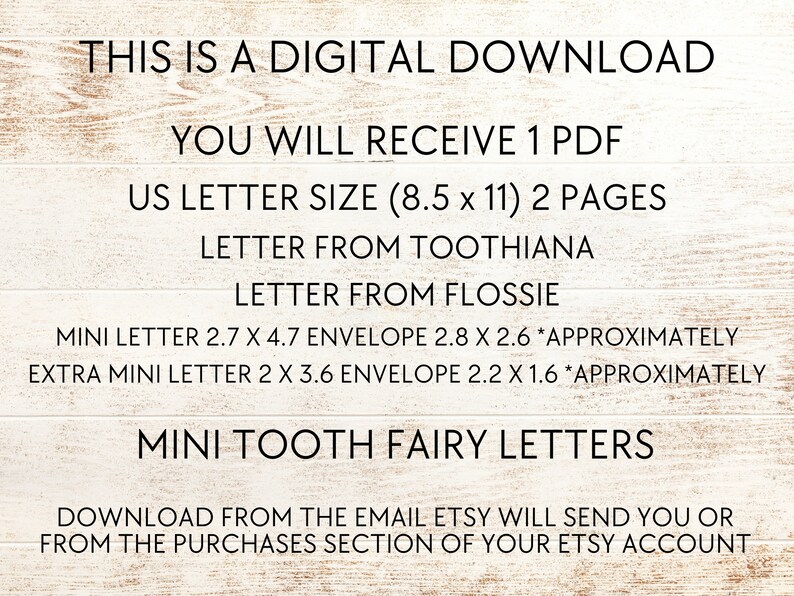 Mini Tooth Fairy Letter, Mini Envelopes, Tooth Fairy Letter Kit, From ...