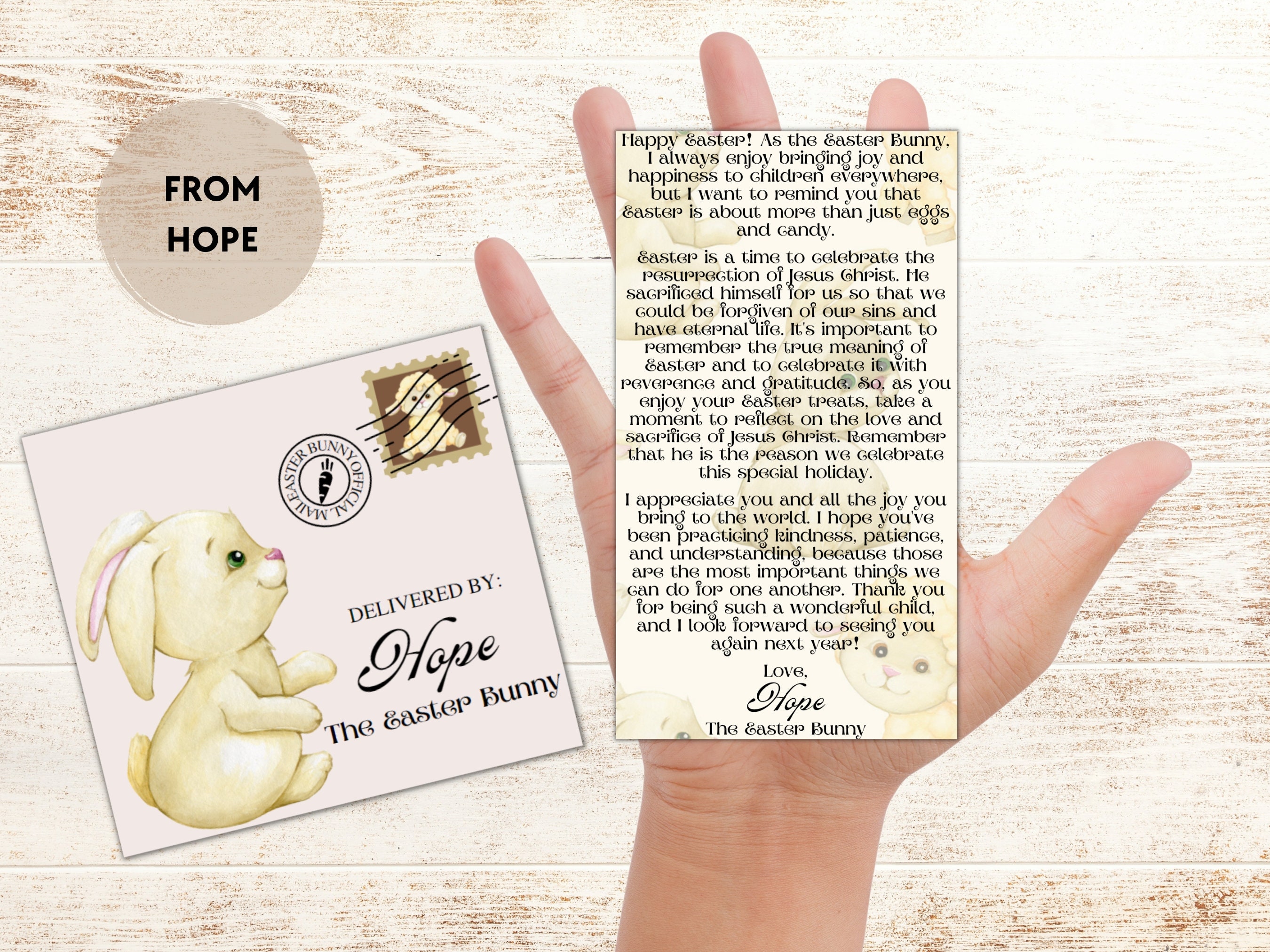 Mini Christian Easter Bunny Letter, Easter Bunny Letter, Christian ...
