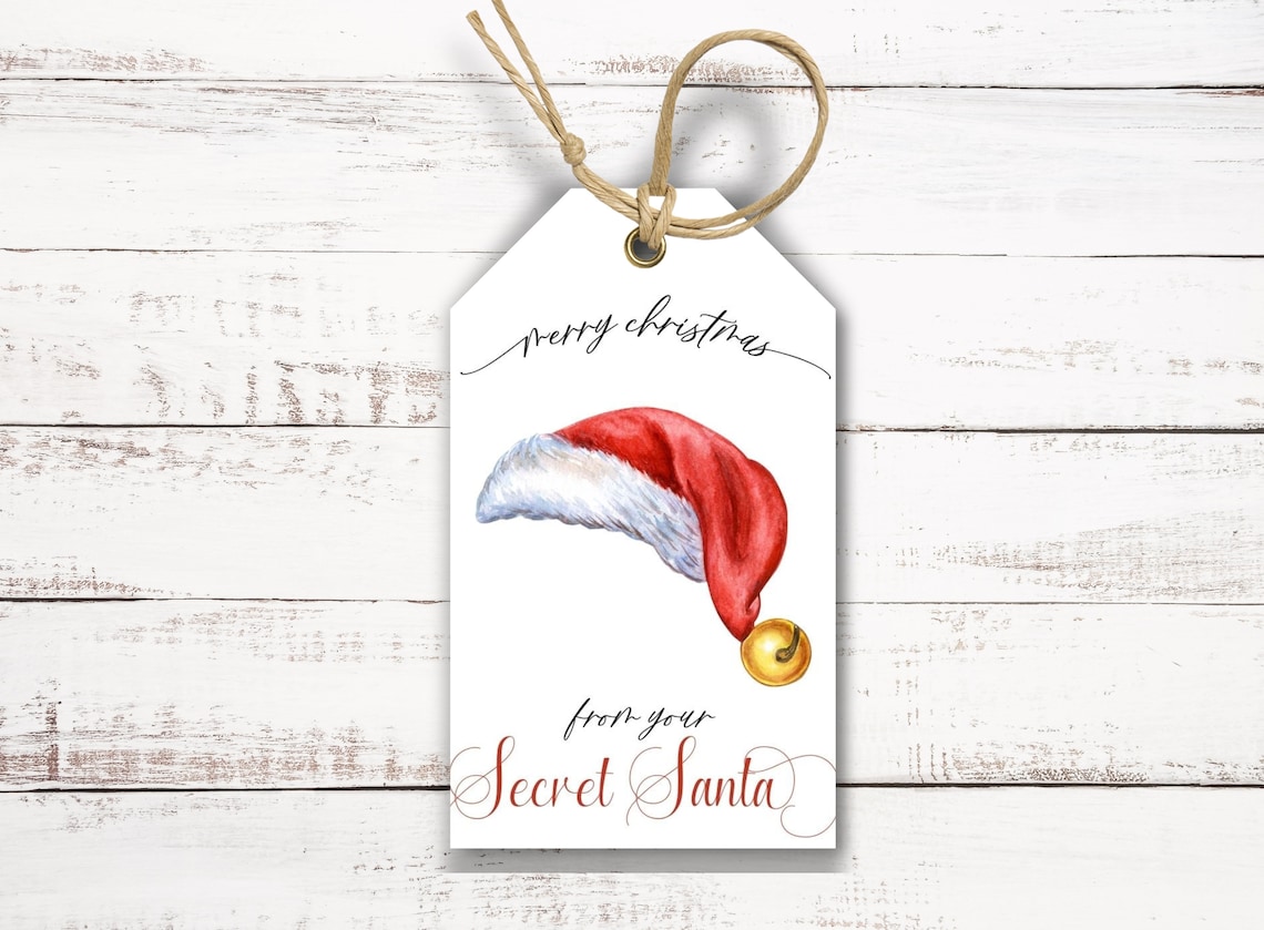 Secret Santa Gift Tags Printable - Etsy